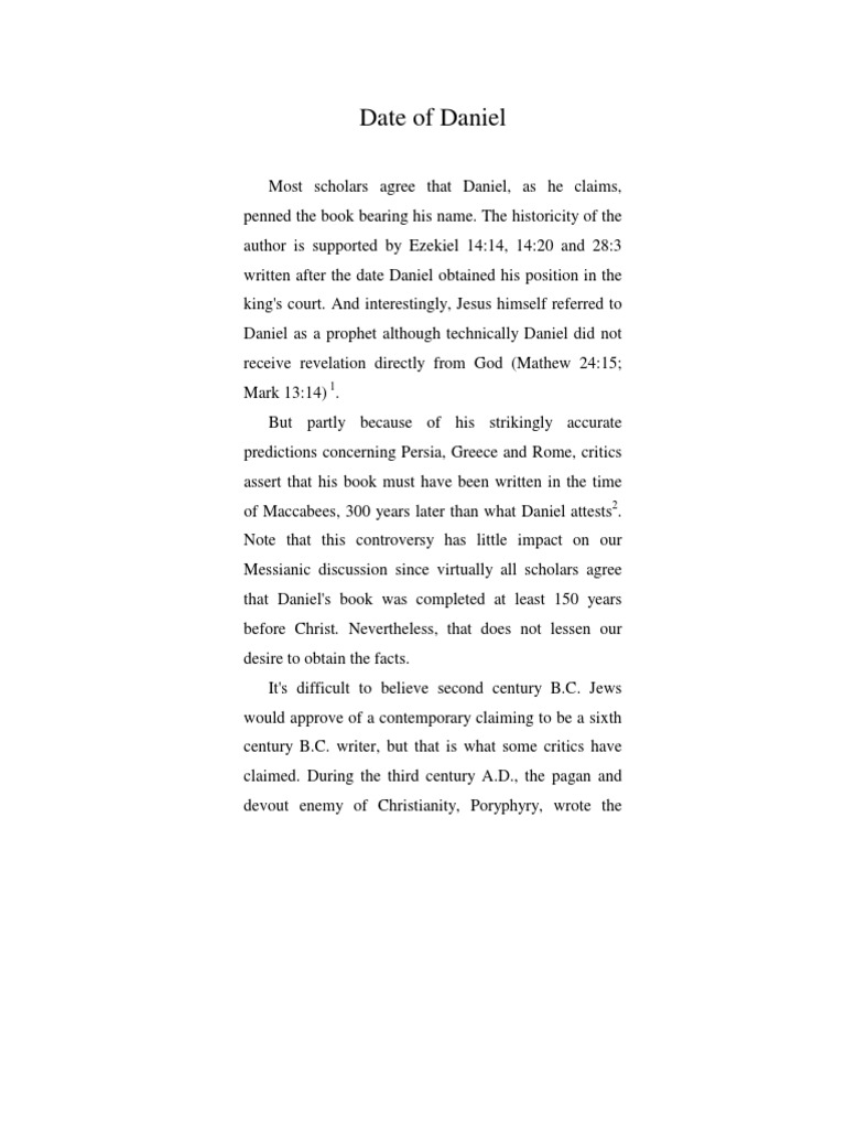 Date of The Book of Daniel | PDF | Book Of Daniel | Religious Texts