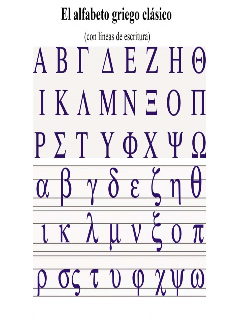 Alfabeto Griego Con Lineas de Escritura | PDF