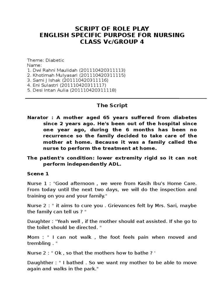 Providing Home Care Education and Exercise Training for a Diabetic ...