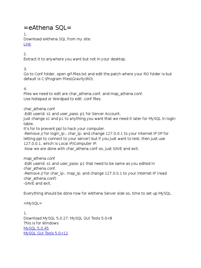 Eathena SQL | PDF | Superuser | Php