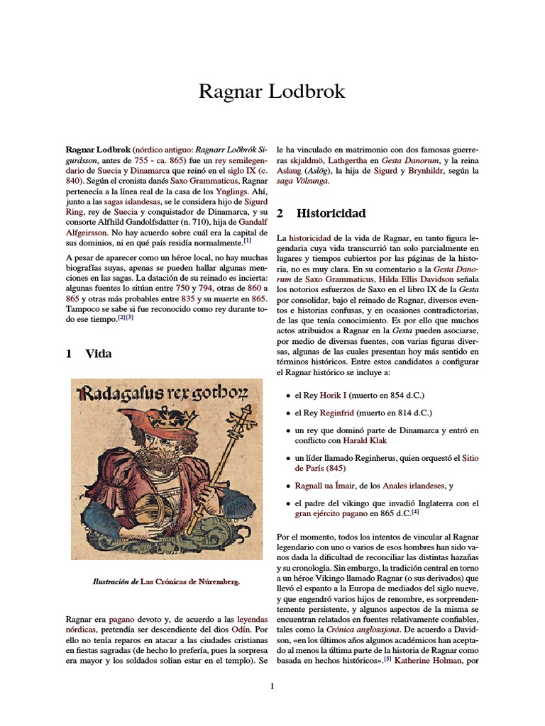 Ragnar Lodbrok | PDF | Mitología nórdica | Folclore Escandinavo