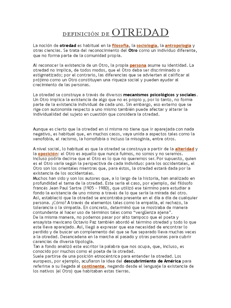 Otredad: Filosofía y Sociedad | PDF | Existencia | Filosofía