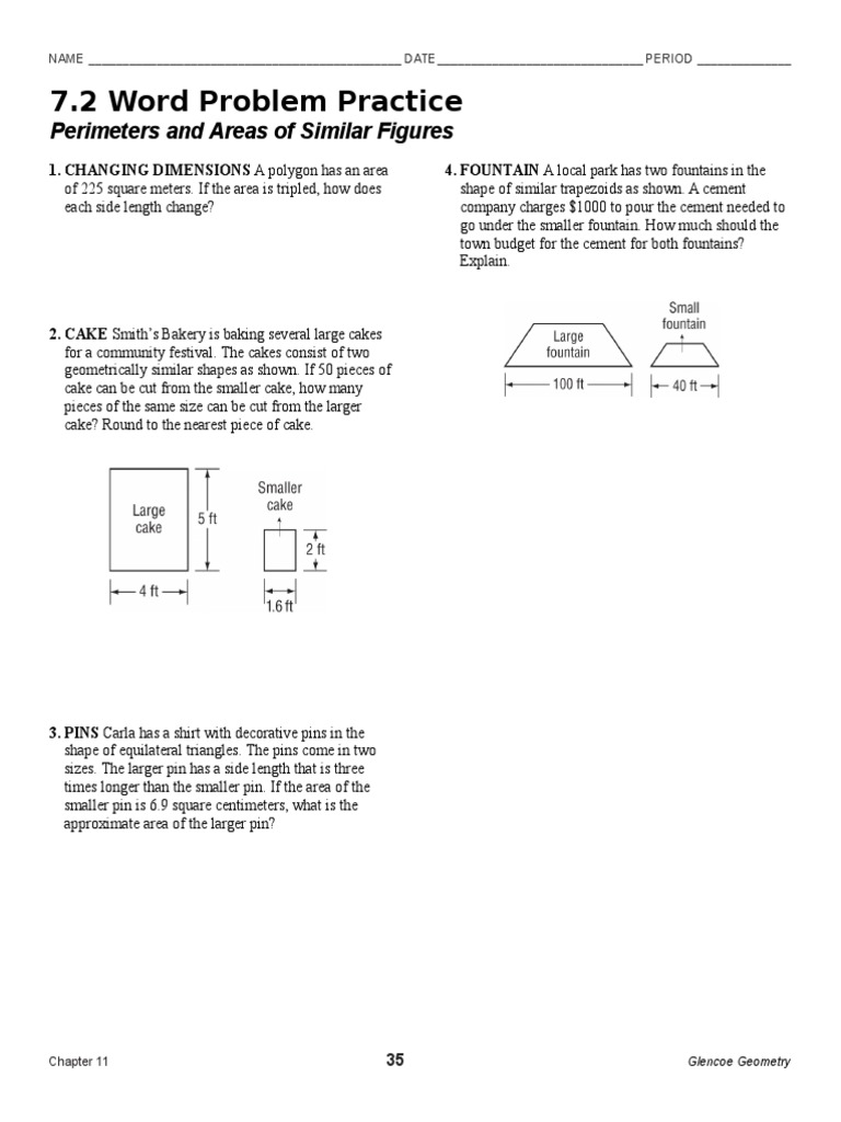 Area and Perimeter of Similar Figures | PDF