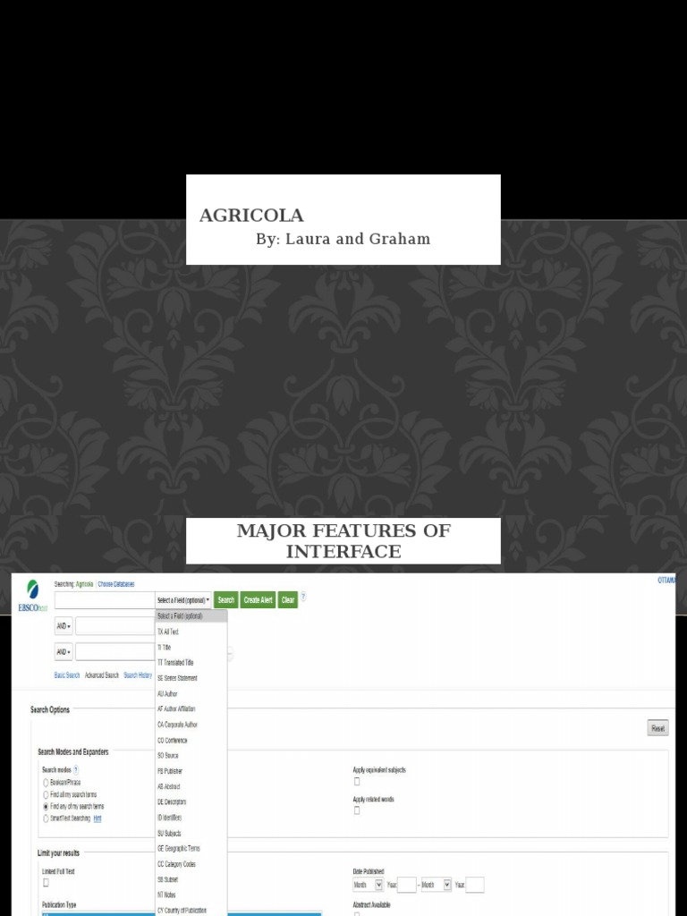 Agricola Database Demonstration | PDF