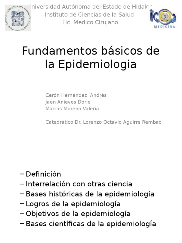 Fundamentos Básicos de La Epidemiologia | PDF | Epidemiología | Epidemias