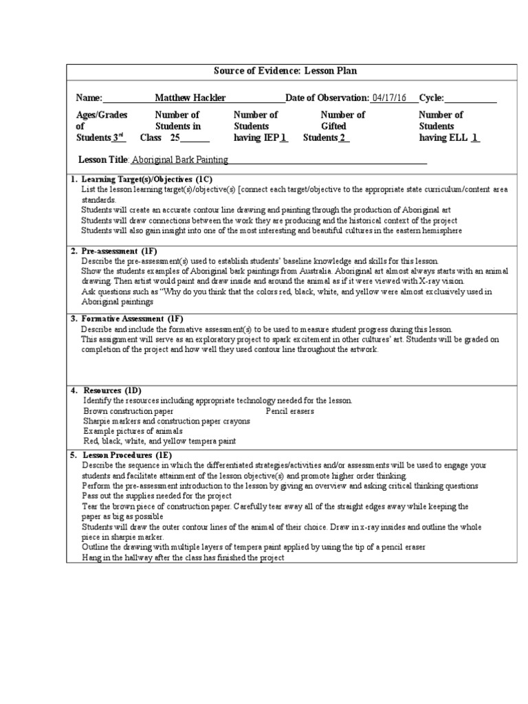 Ktipsource of Evidencelesson Plan Expandable-5 | PDF | Educational ...