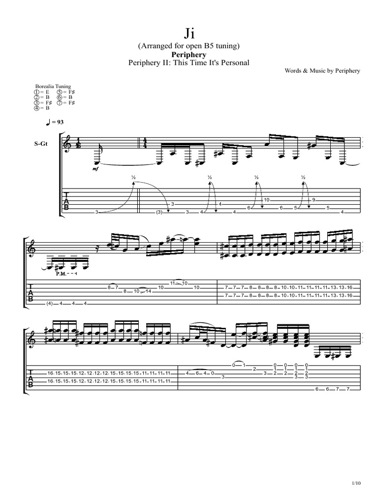 Periphery - Ji (7-String Arrangement) | PDF | Guitar Family Instruments ...