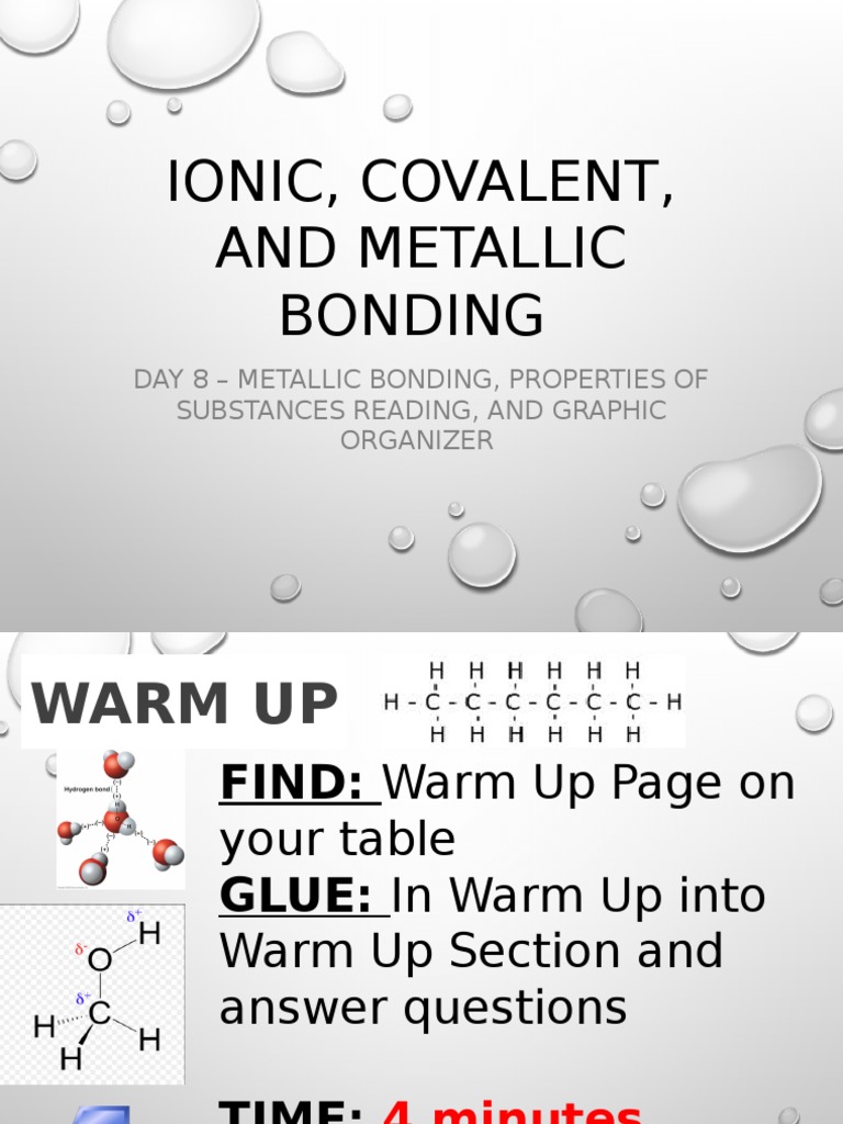 Understanding Ionic, Covalent, and Metallic Bonds | PDF | Foreign ...