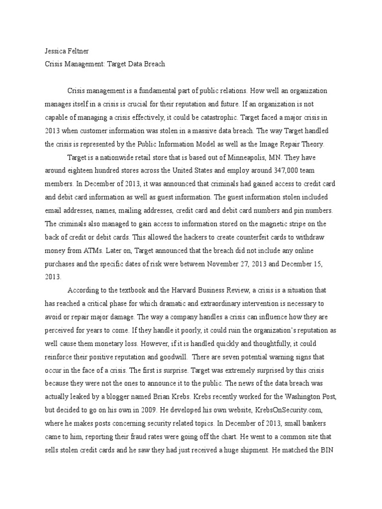 Crisis Management - Target Data Breach | PDF | Target Corporation ...