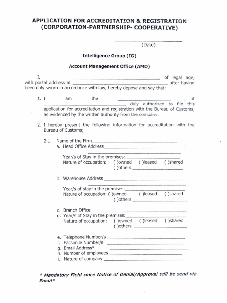 BOC Application Form Importer | PDF | Government | Common Law