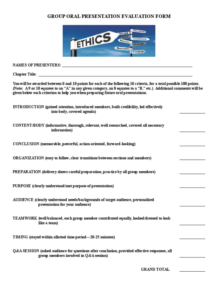 Group Presentation Evaluation Template | PDF | Proofreading | Cognitive Science