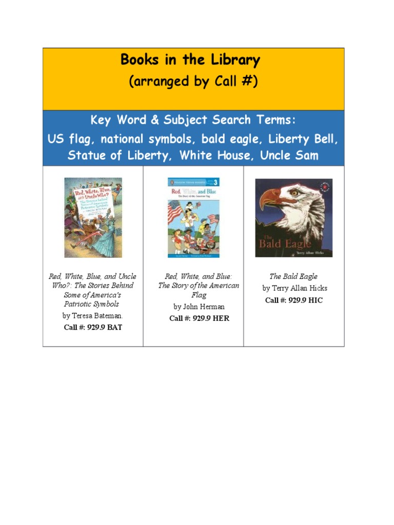 American Patriotic Symbols Books | PDF