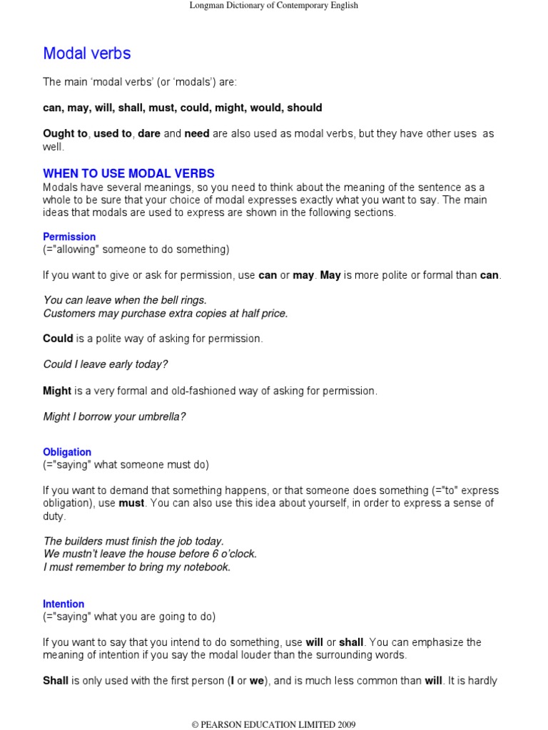 Modal Verbs2 | Download Free PDF | Verb | English Language