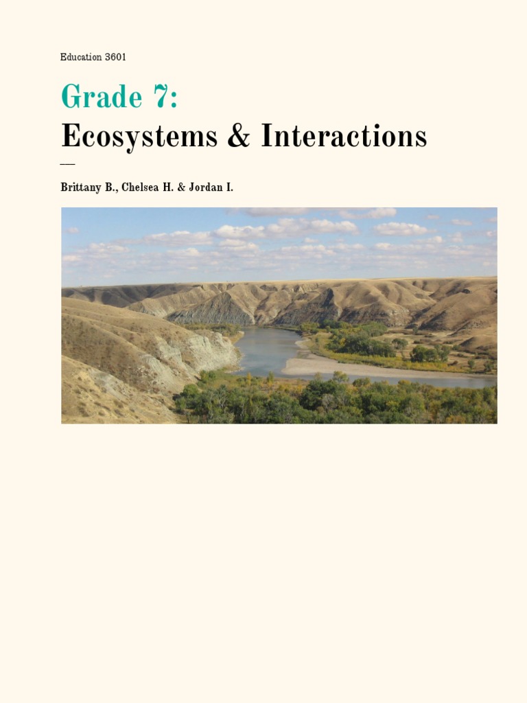 Ecosystems & Interactions: Grade 7 | PDF | Learning | Natural Environment