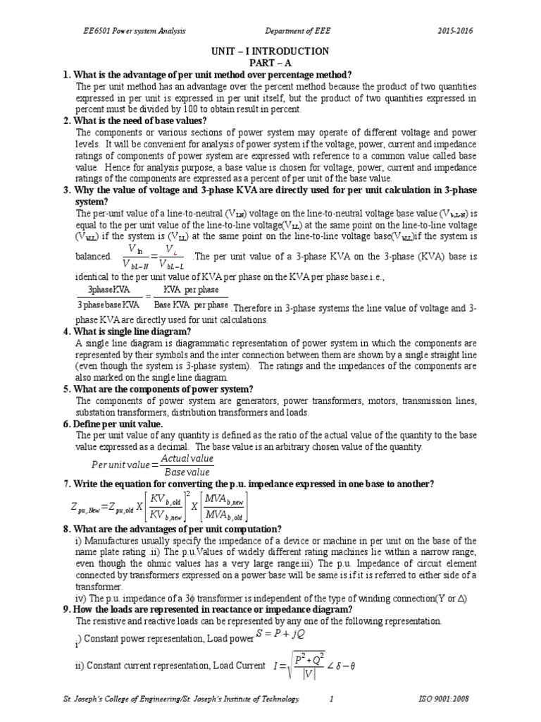 PSA QB 15-16 With Answer | PDF | Electrical Impedance | Electric Power System