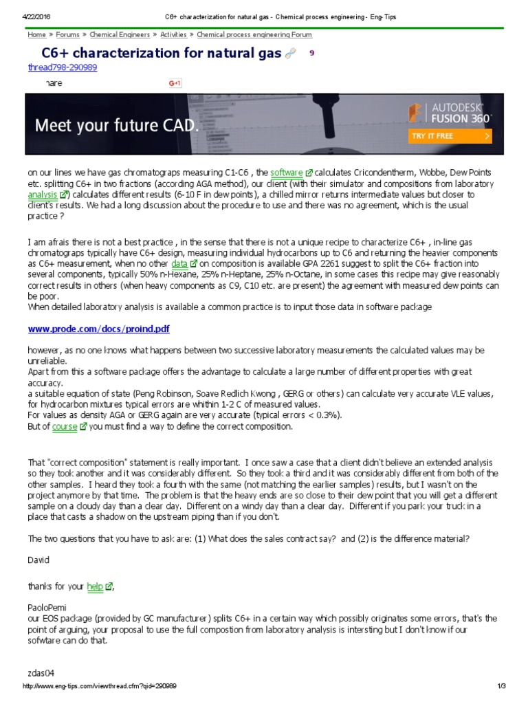 C6+ Characterization For Natural Gas - Chemical Process Engineering ...