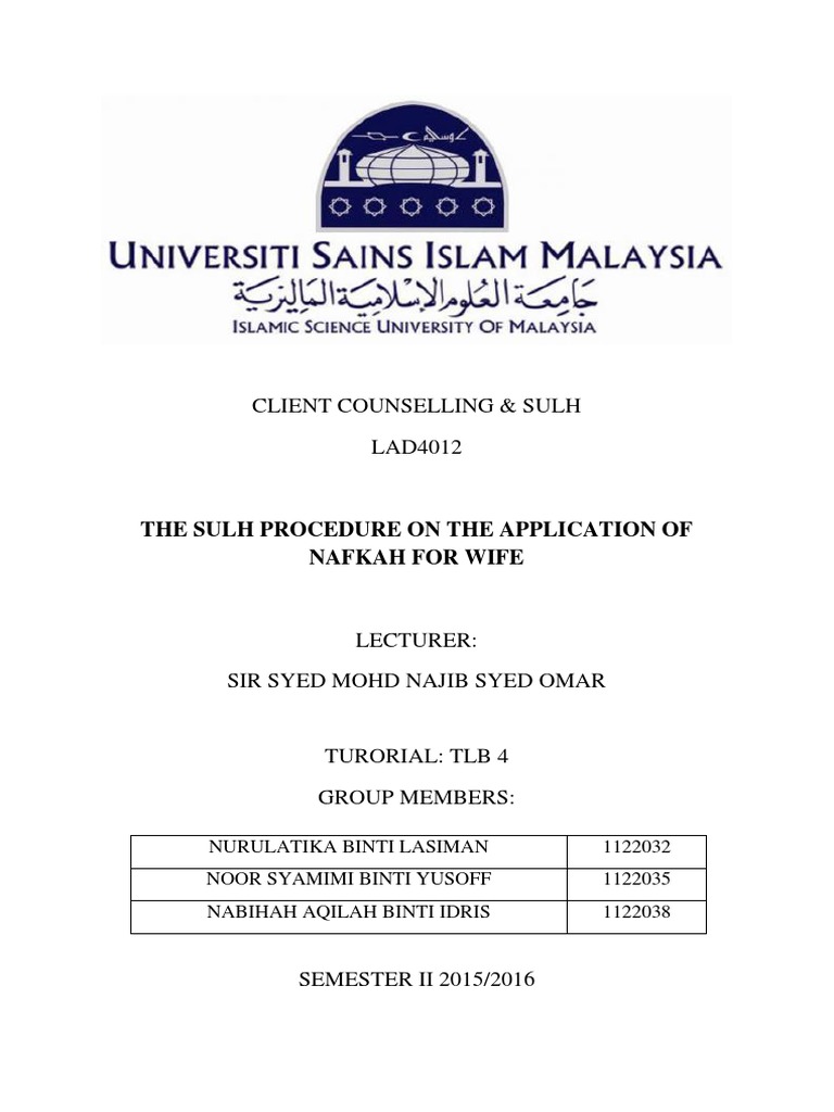 Sulh Procedure for Wife Maintenance | PDF | Mediation | Sharia