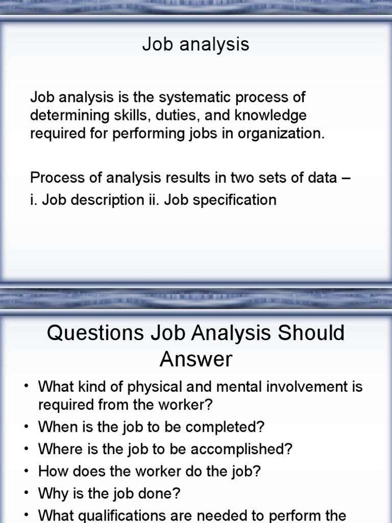 HRM 3 - Job Analysis | PDF | Competence (Human Resources) | Employment