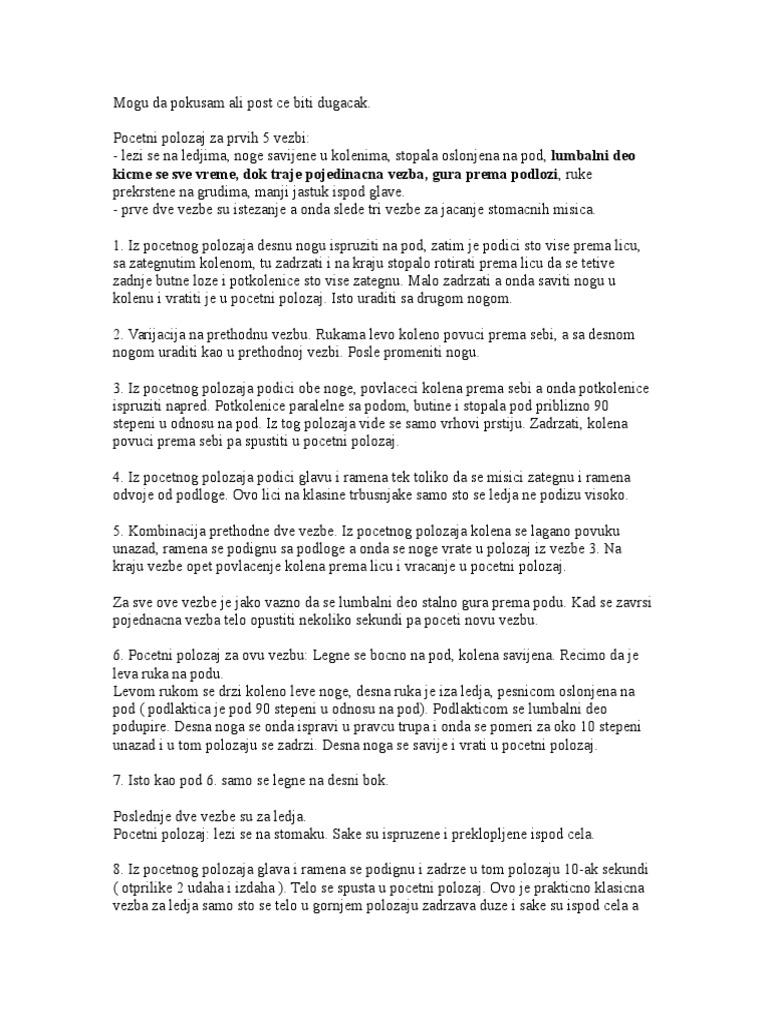 Vezbe Za Ledja | PDF