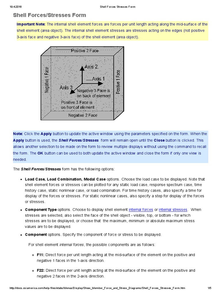 Shell Forces Stresses Form | PDF | Shell (Computing) | Stress (Mechanics)