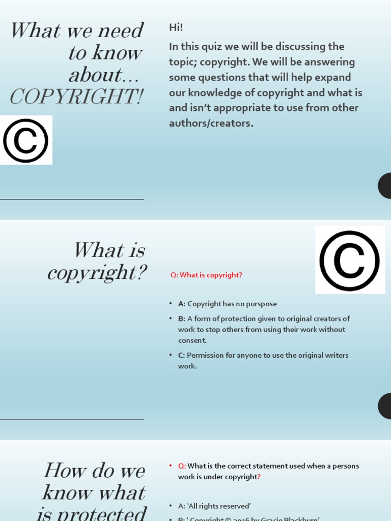Copyright Poster Powerpoint | PDF