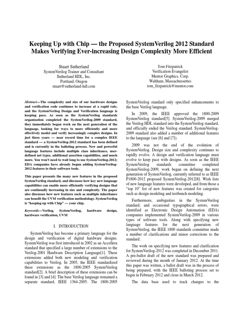 2012 DVCon SystemVerilog 2012 Paper | PDF | Class (Computer Programming) | Parameter (Computer ...