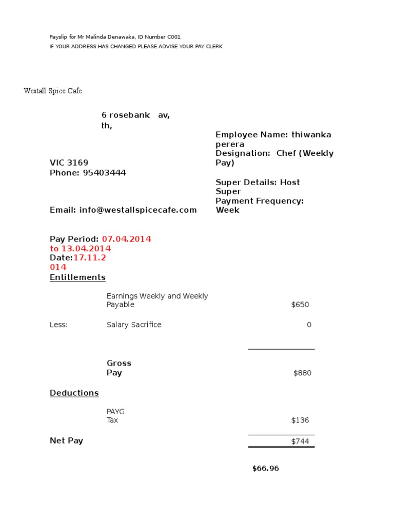 Payslip Temp | PDF | Cooking, Food & Wine | Lifestyle