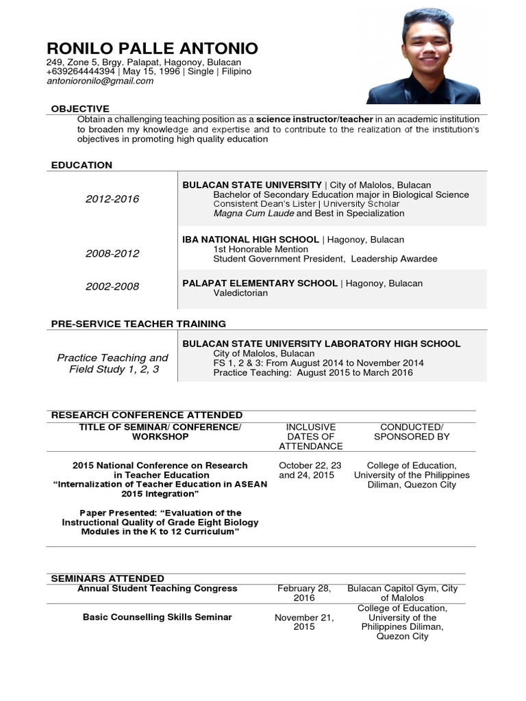 Ronilo P Antonio | PDF | Teacher Education | Teachers