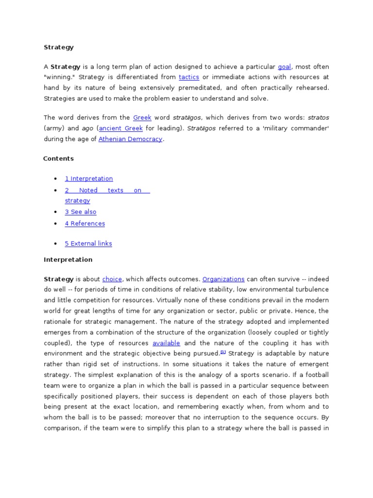 Strategic Notes | PDF | Strategic Management | Business