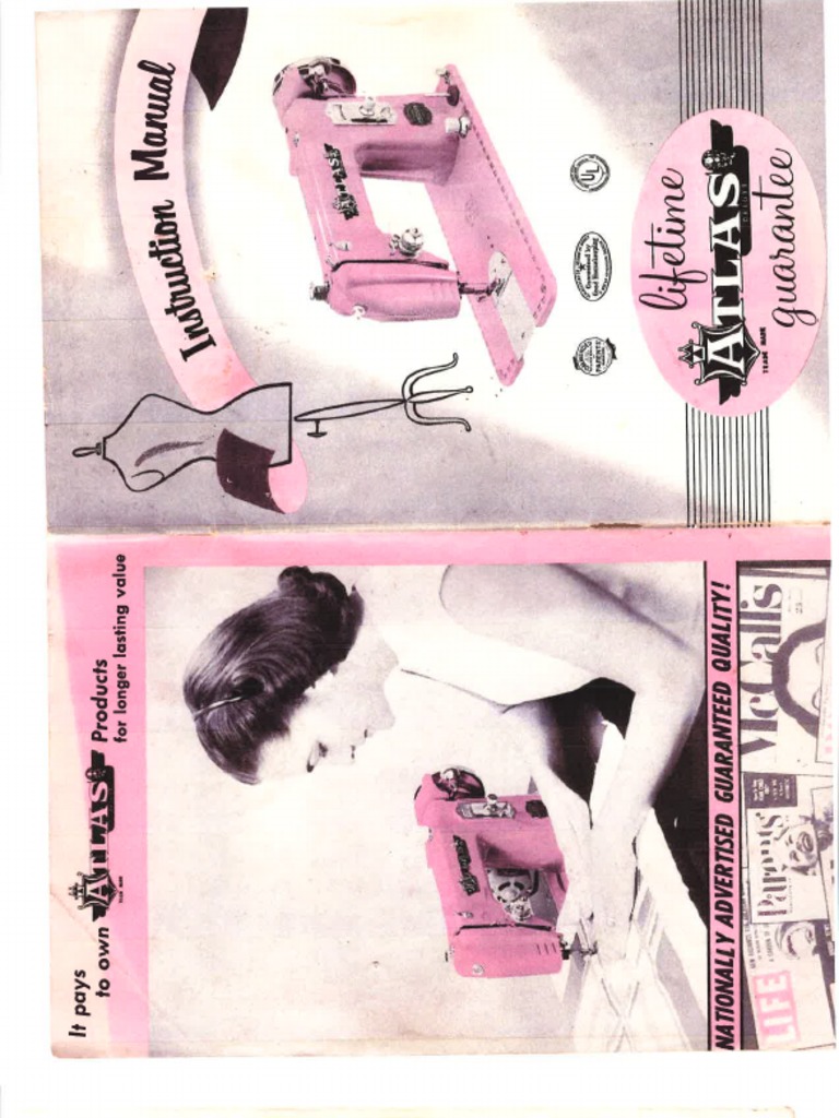 Pink Atlas Sewing Machine Manual | PDF