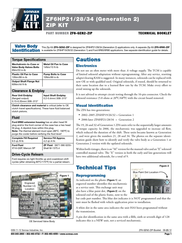 ZF6 GEN2 ZIP Mechatronic Rajzok | PDF | Valve | Clutch