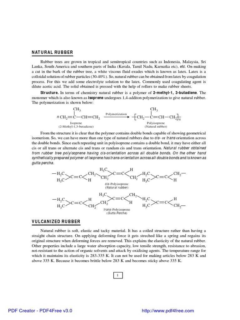 Natural and Vulcanized Rubber | PDF | Natural Rubber | Polymers