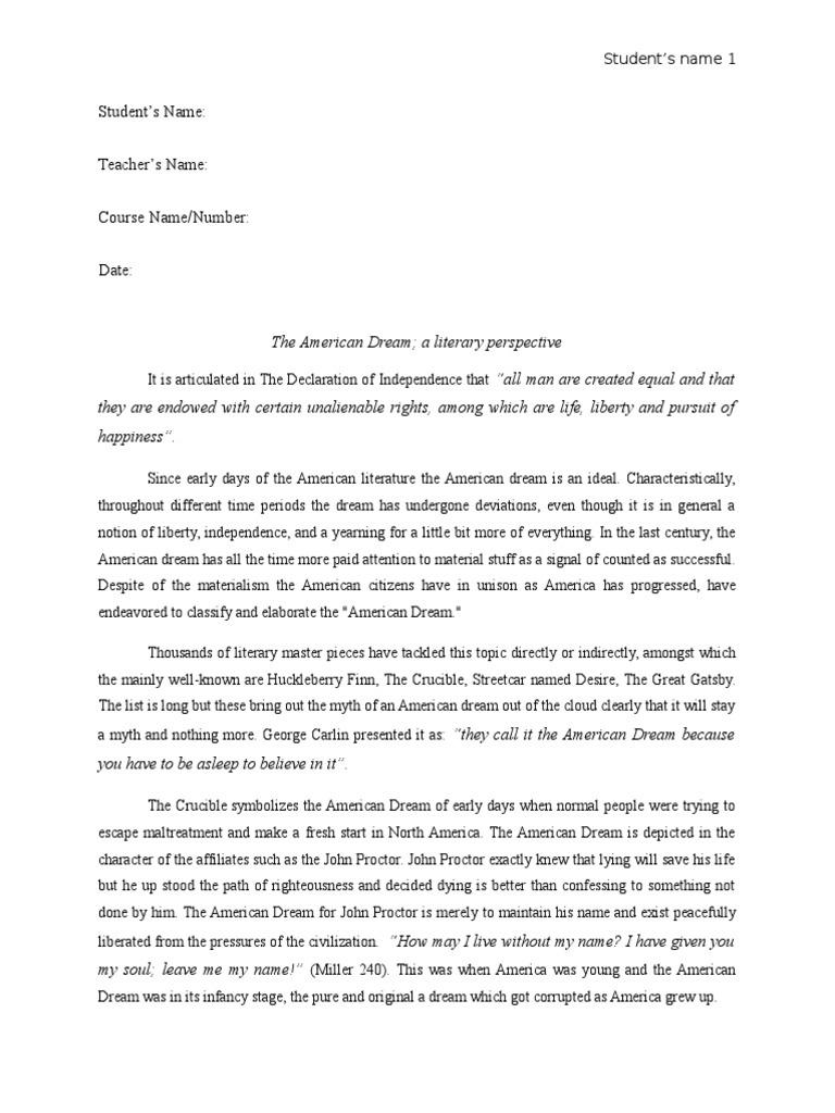 American Dream Literature | American Dream | The United States