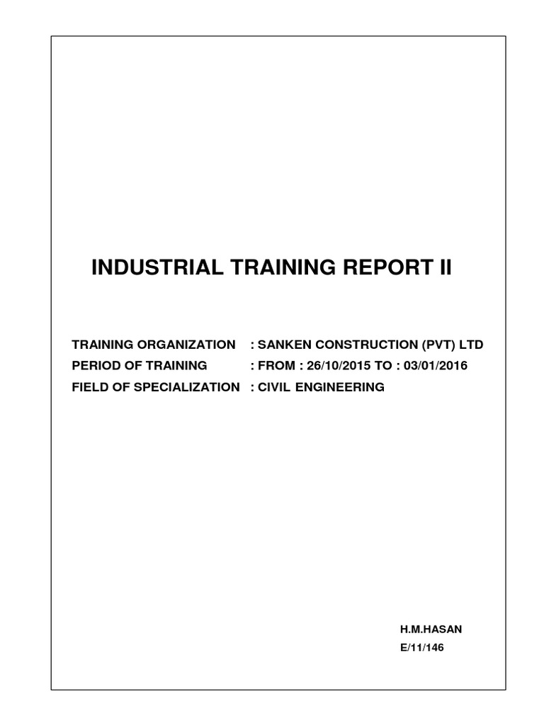 Industrial Training Report: Building Construction | PDF | Concrete | Brick