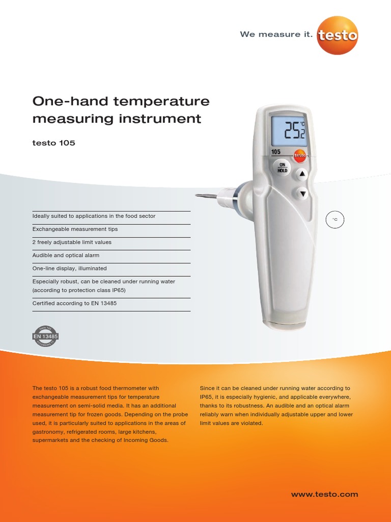 Testo 105 Food Thermometer Overview | PDF