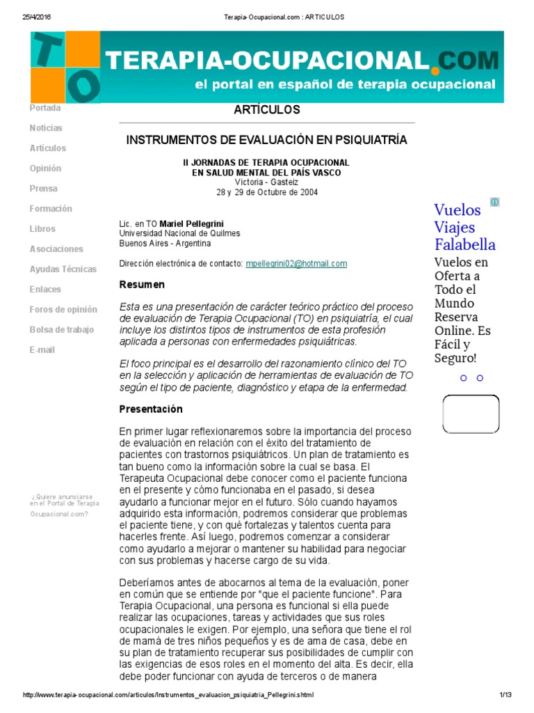 Terapia Ocupacional PDF | Descargar gratis PDF | Psicoterapia ...