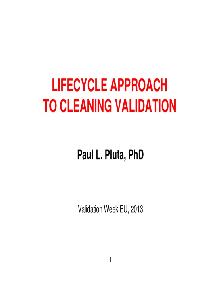 Lifecycle Approach To Cleaning Validation | PDF | Solubility | Verification And Validation