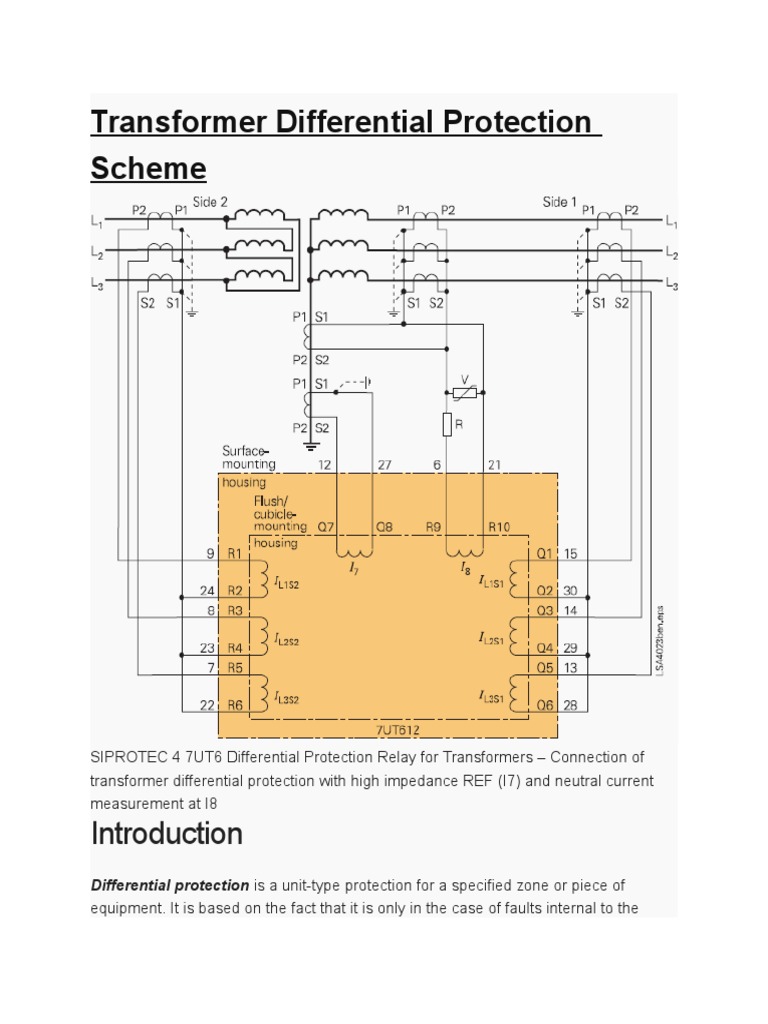 87T Protection Scheme | Download Free PDF | Transformer | Relay