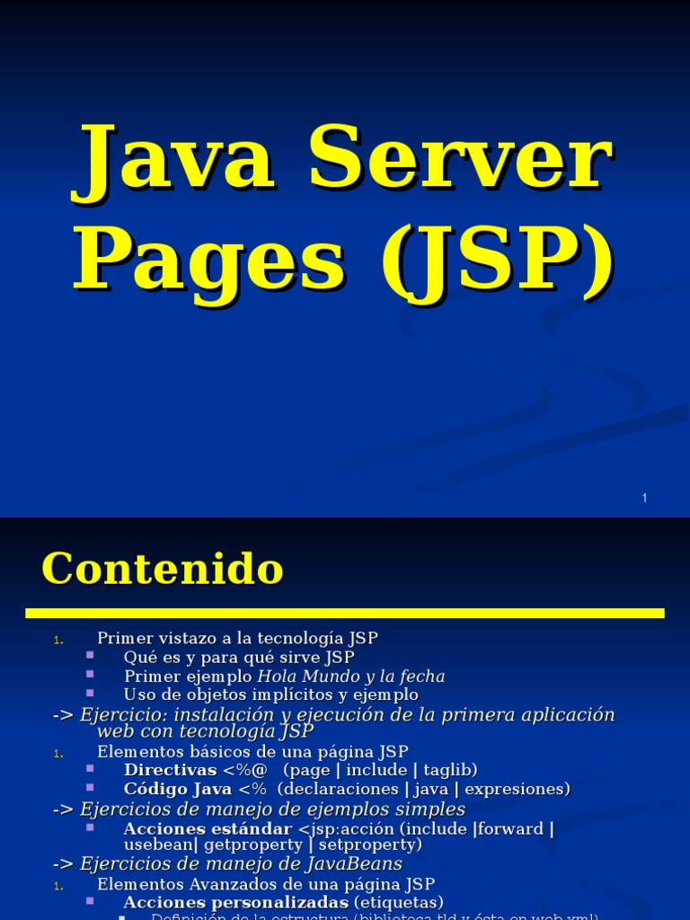 JSP java | Páginas del servidor Java | Java (lenguaje de programación) | Prueba gratuita de 30 ...