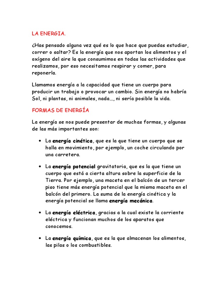 La Energía para Tercer Grado | PDF | Energía renovable | Energía solar