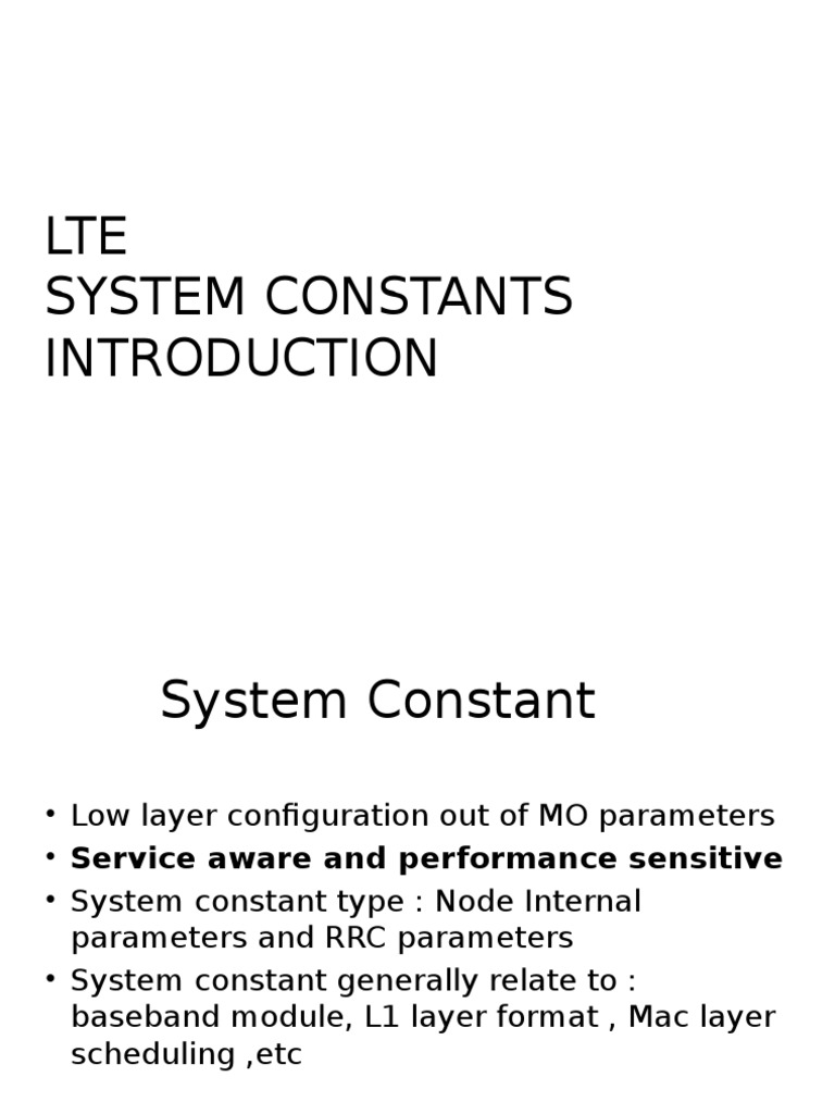 LTE System Constant Introduction | PDF | Scheduling (Computing) | Telecommunications Engineering