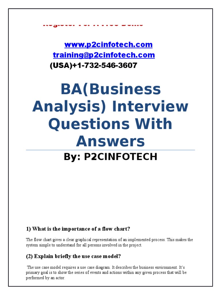 BA (Business Analysis) Interview Questions With Answers: By ...