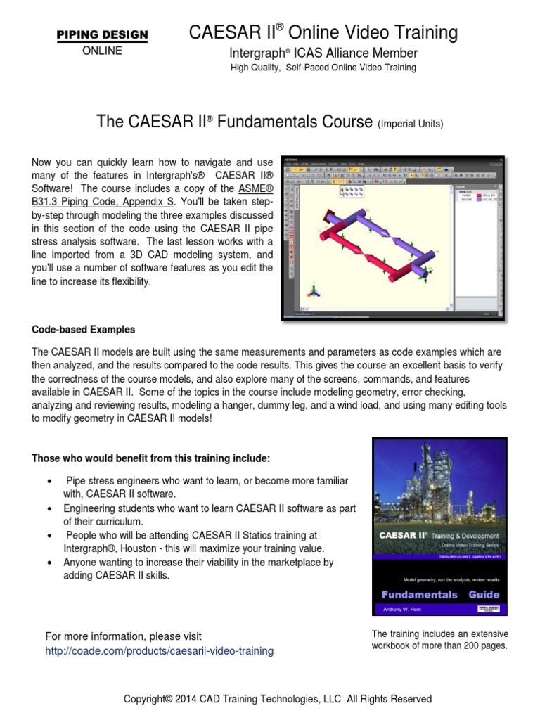 CAESAR II Online Video Training | PDF | 3 D Modeling | Computing