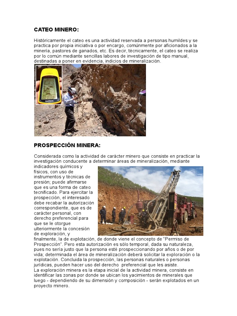 Cateo y Prospección Minera: Definición y Proceso | PDF | Minería ...