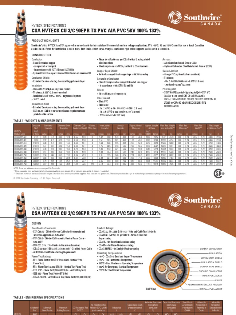 Csa Hvteck Cable | Download Free PDF | Cable | Insulator (Electricity)