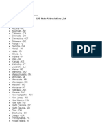 Two Letter State Abbreviations | PDF