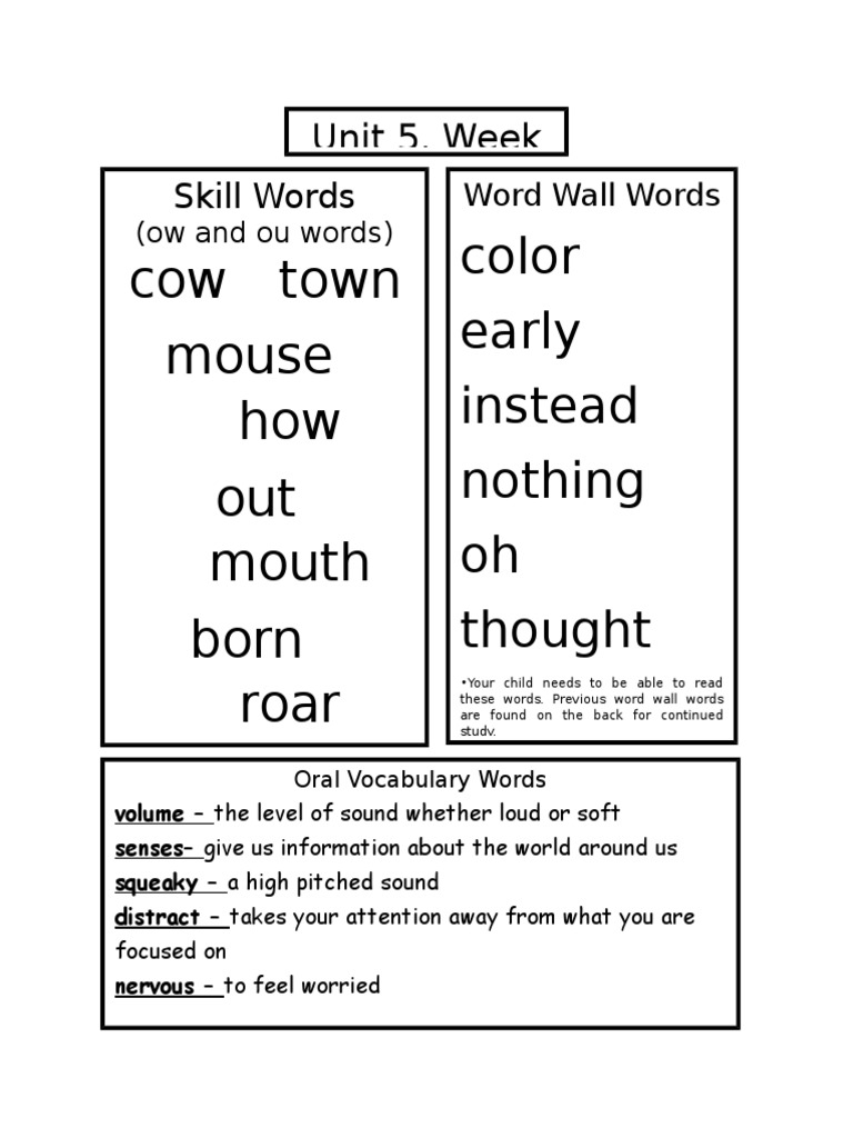 Unit 5 Week 4 | PDF | Language Arts & Discipline | Foreign Language Studies