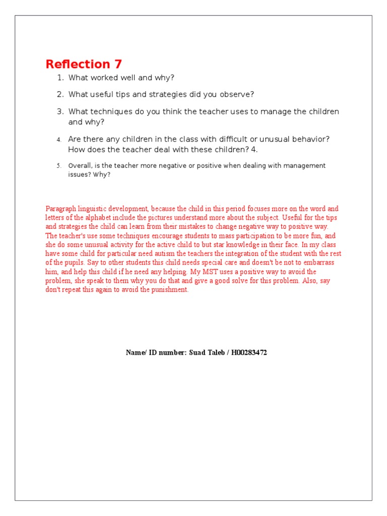 Reflection 7 | PDF