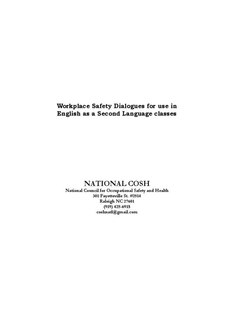 ESL Safety Dialogues | PDF | Occupational Safety And Health ...