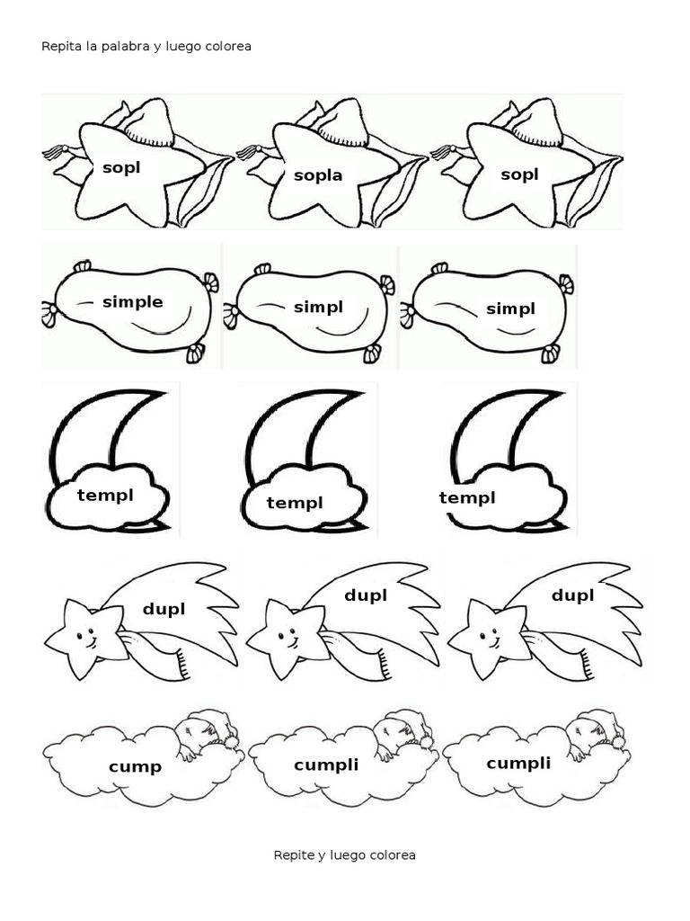 Palabras PL Posicion Final Bisilabicas y Posicion Medial Trisilabicas ...